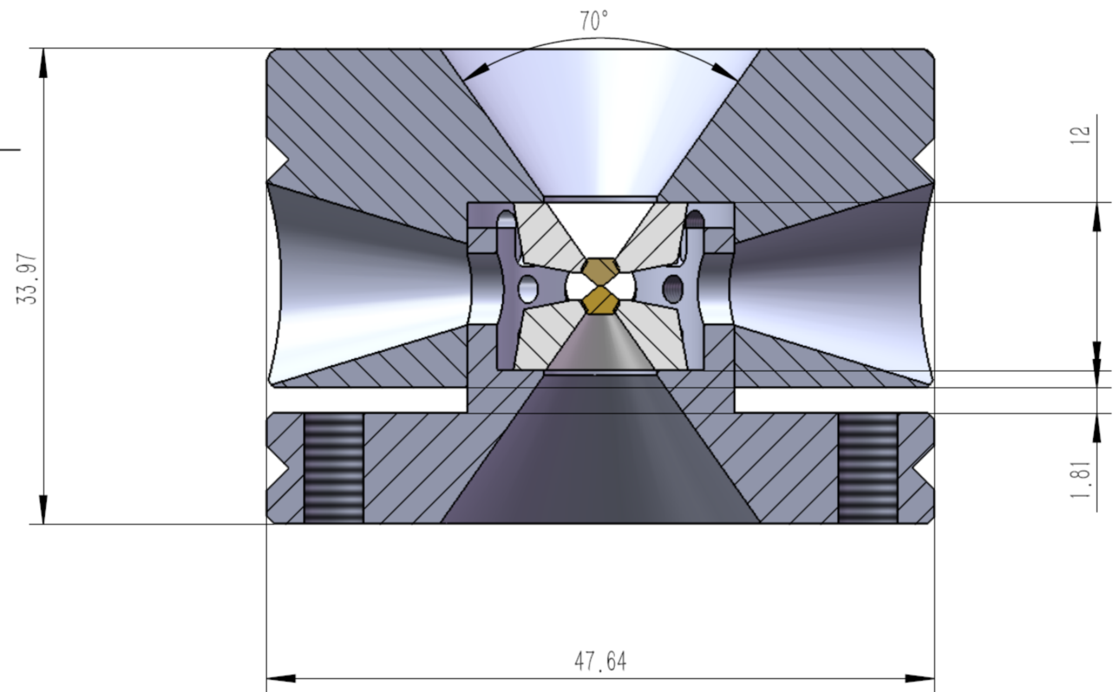 Modified diamond pair anvil cell symmetric DAC